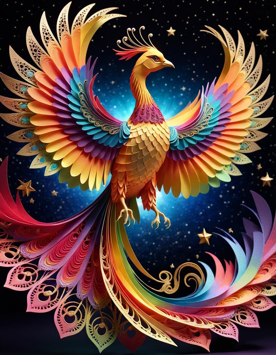 Galactic Phoenix - AI Generated Artwork - NightCafe Creator