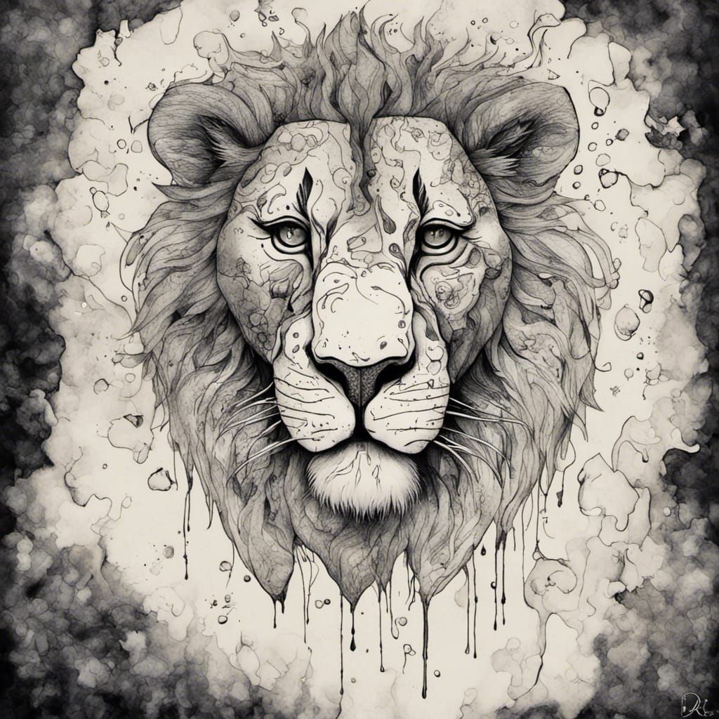 Ink Lion - AI Generated Artwork - NightCafe Creator