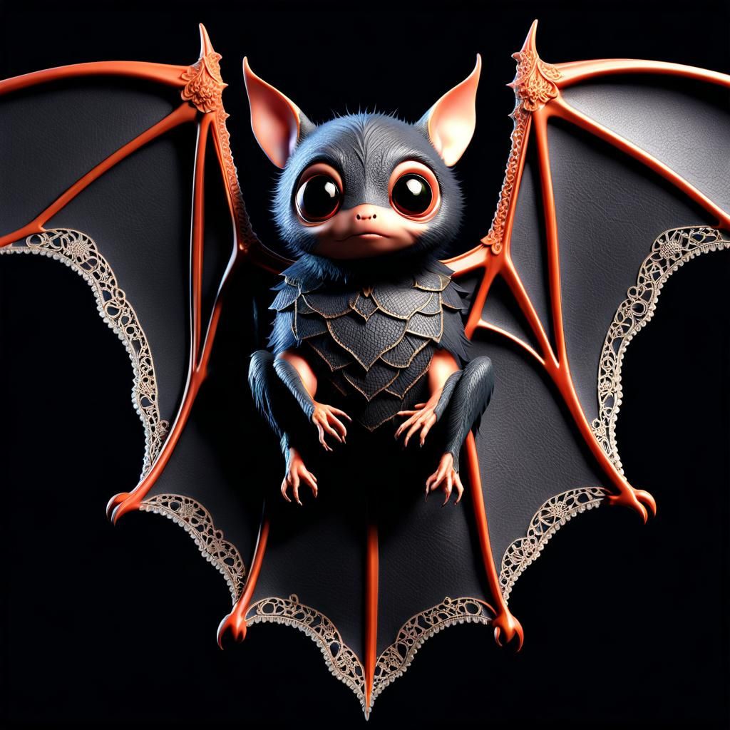 Bat with lace details - AI Generated Artwork - NightCafe Creator