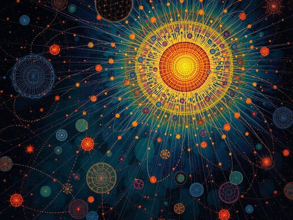 Ethereal Metaphysical Scene in Pointillism Style - AI Art