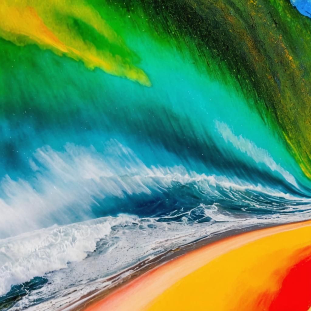 Tsunami of color - AI Generated Artwork - NightCafe Creator
