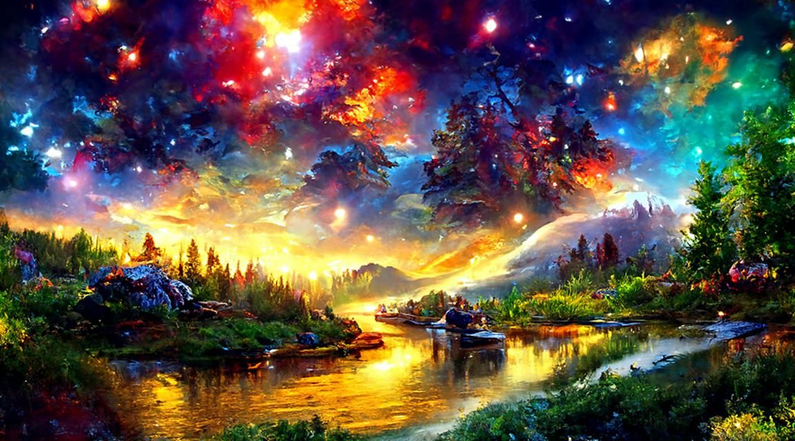 Starry landscape - Coherent version