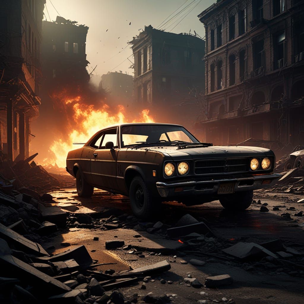 Demonic car in apocalyptic city - Demonic Vehicle Speeds Thr...