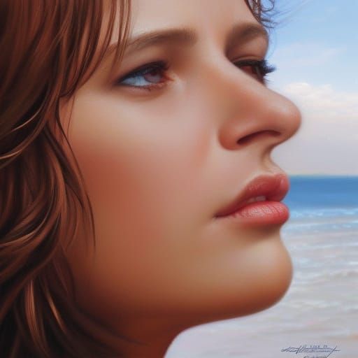 UHD, hd , 8k, 25 year old female, semi profile portrait photo ...