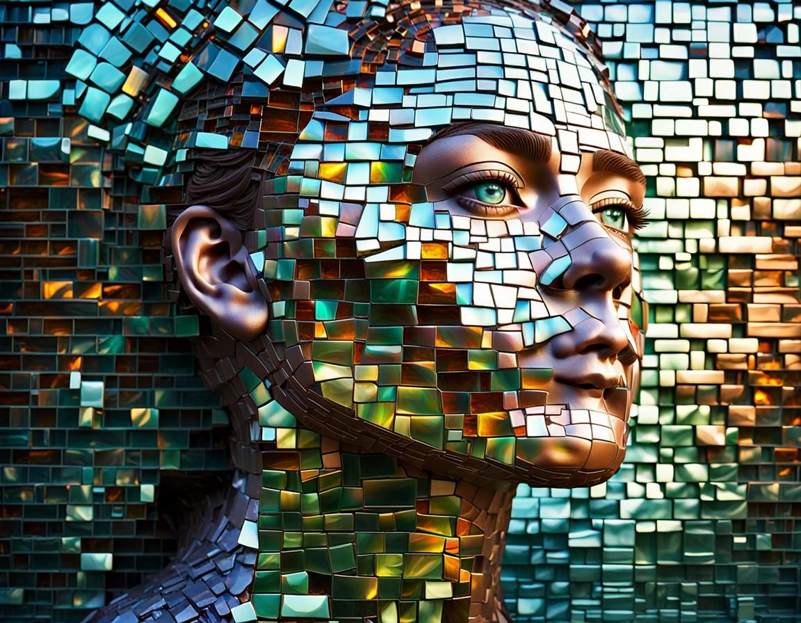 "mosaic portrait iridescent" - AI Generated Artwork - NightCafe Creator