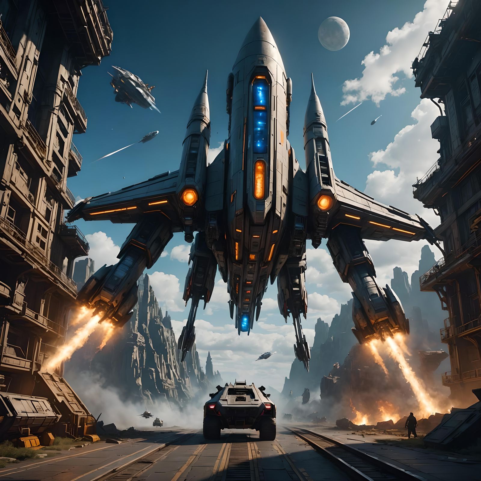 Launch spaceship - AI Generated Artwork - NightCafe Creator