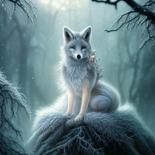 magic fox in winter - AI Generated Artwork - NightCafe Creator