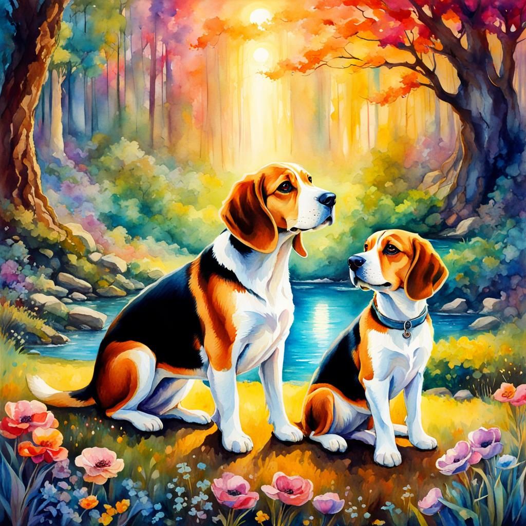 Beagles - AI Generated Artwork - NightCafe Creator