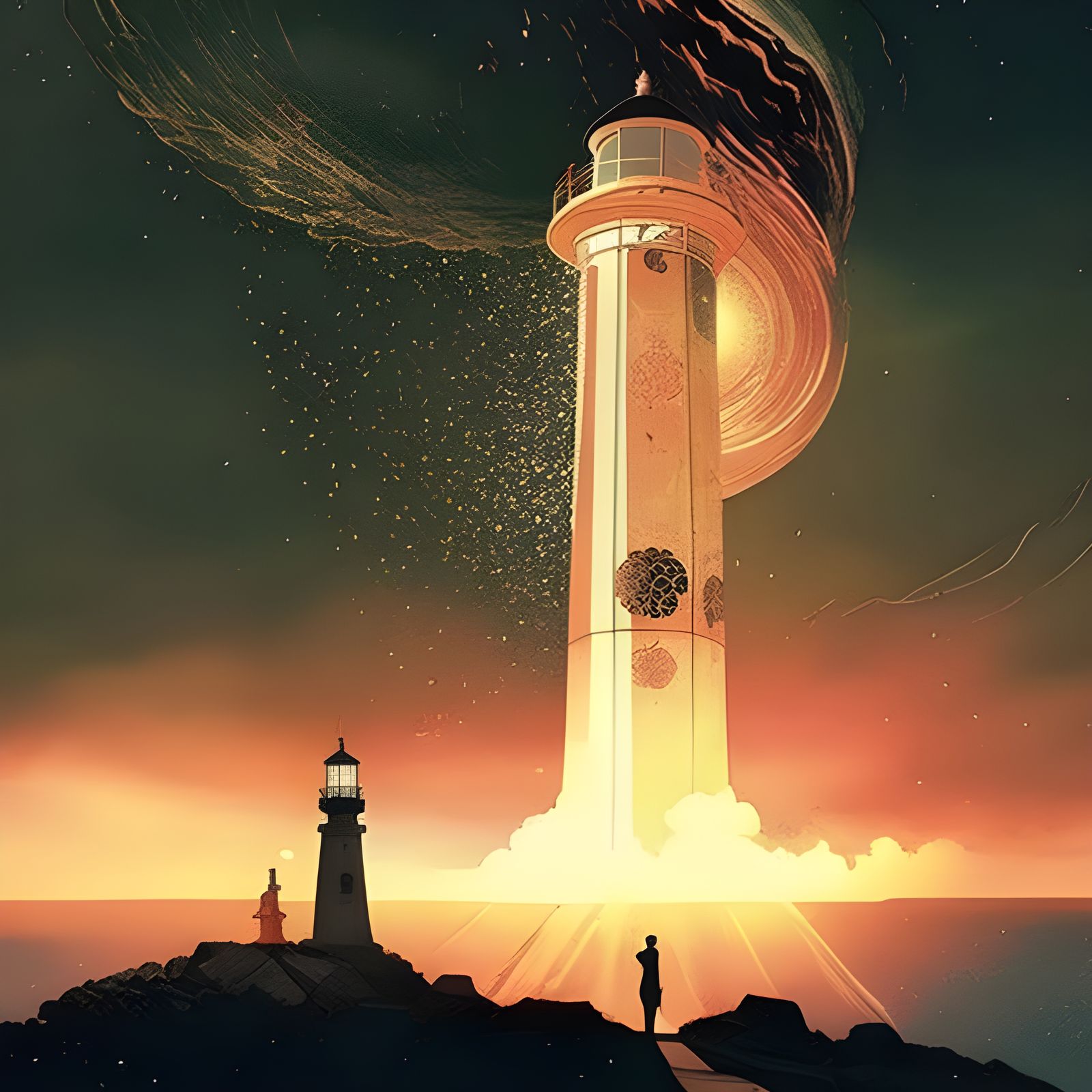 Lighthouse in the Sky - AI Generated Artwork - NightCafe Creator
