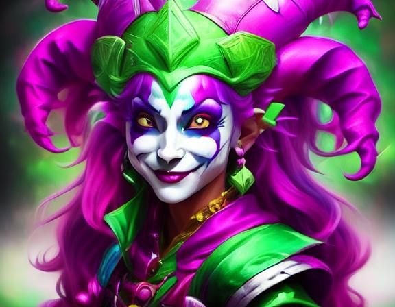 harley quinn Jester:: 8k resolution concept art:: color gradient ::deep ...