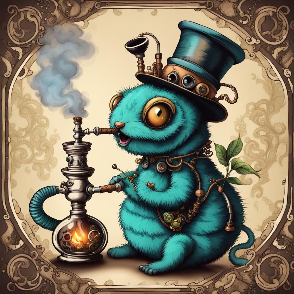 Smoking Caterpillar - AI Generated Artwork - NightCafe Creator