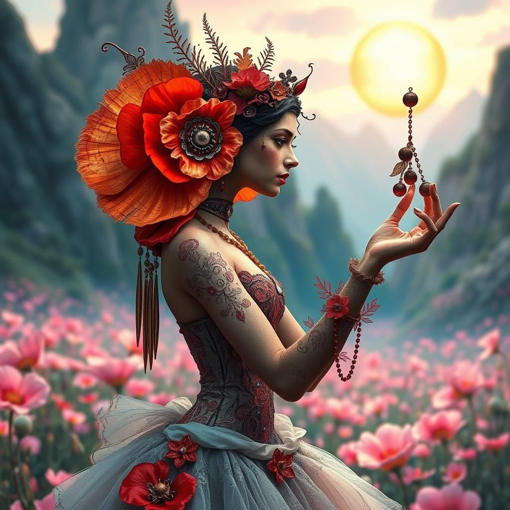 Poppy ballerina - Gothic Ballerina in Hieronymus Bosch Styl...