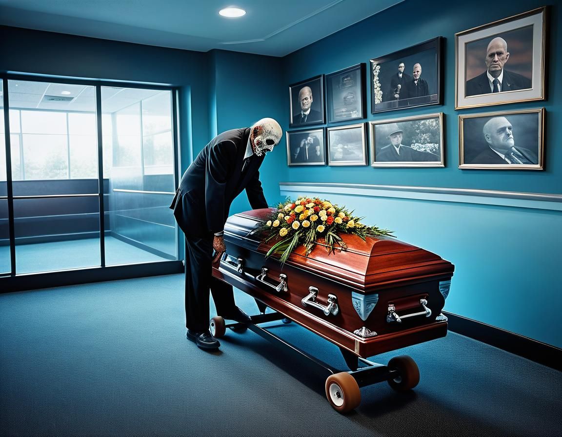 Hyper-Realistic Funeral Scene with a Skateboard Cl... - AI Art