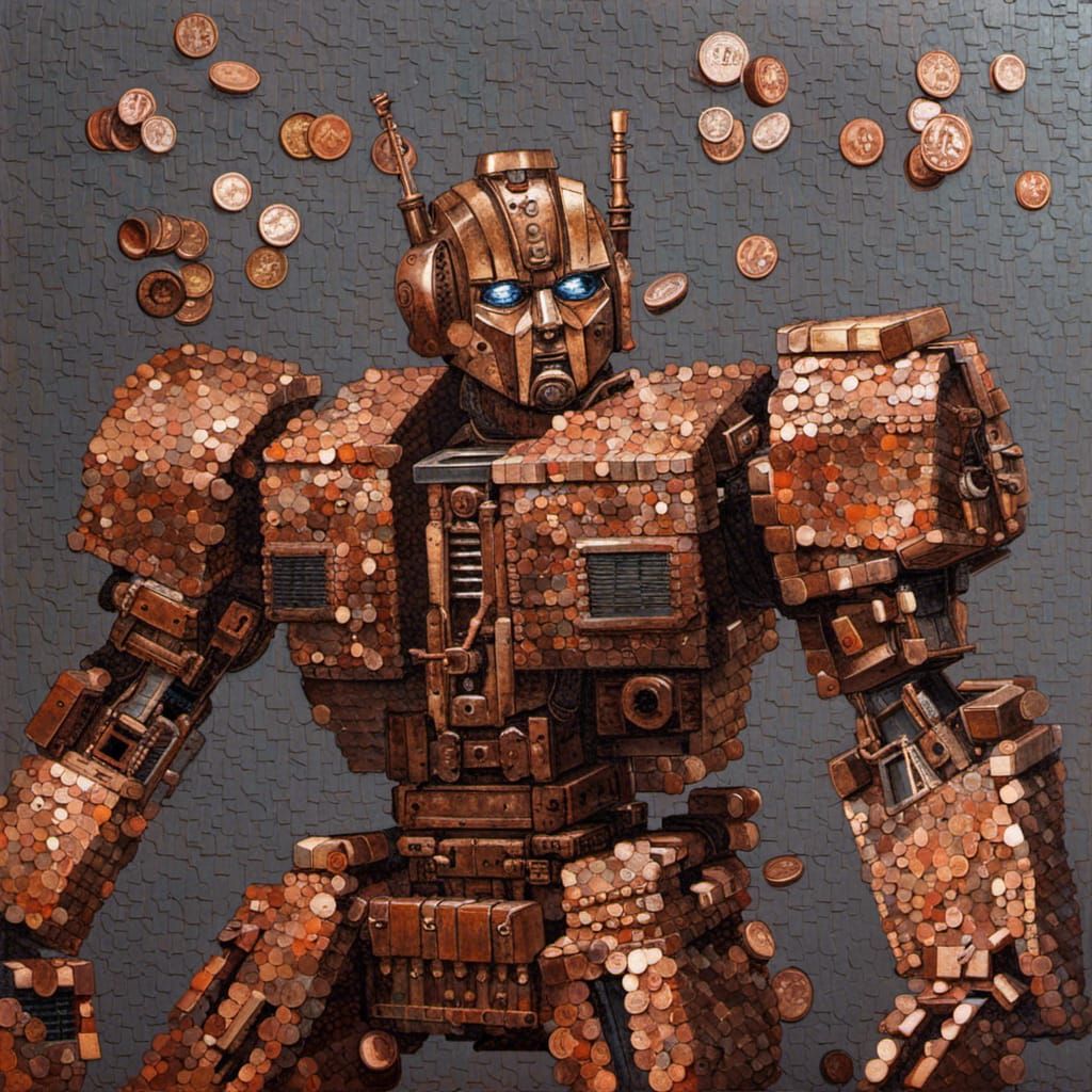Transformer Made Out of Pennies - AI Generated Artwork - NightCafe Creator