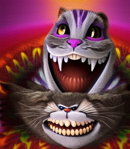 cheshire cat smile in psychedelic world - AI Generated Artwork ...