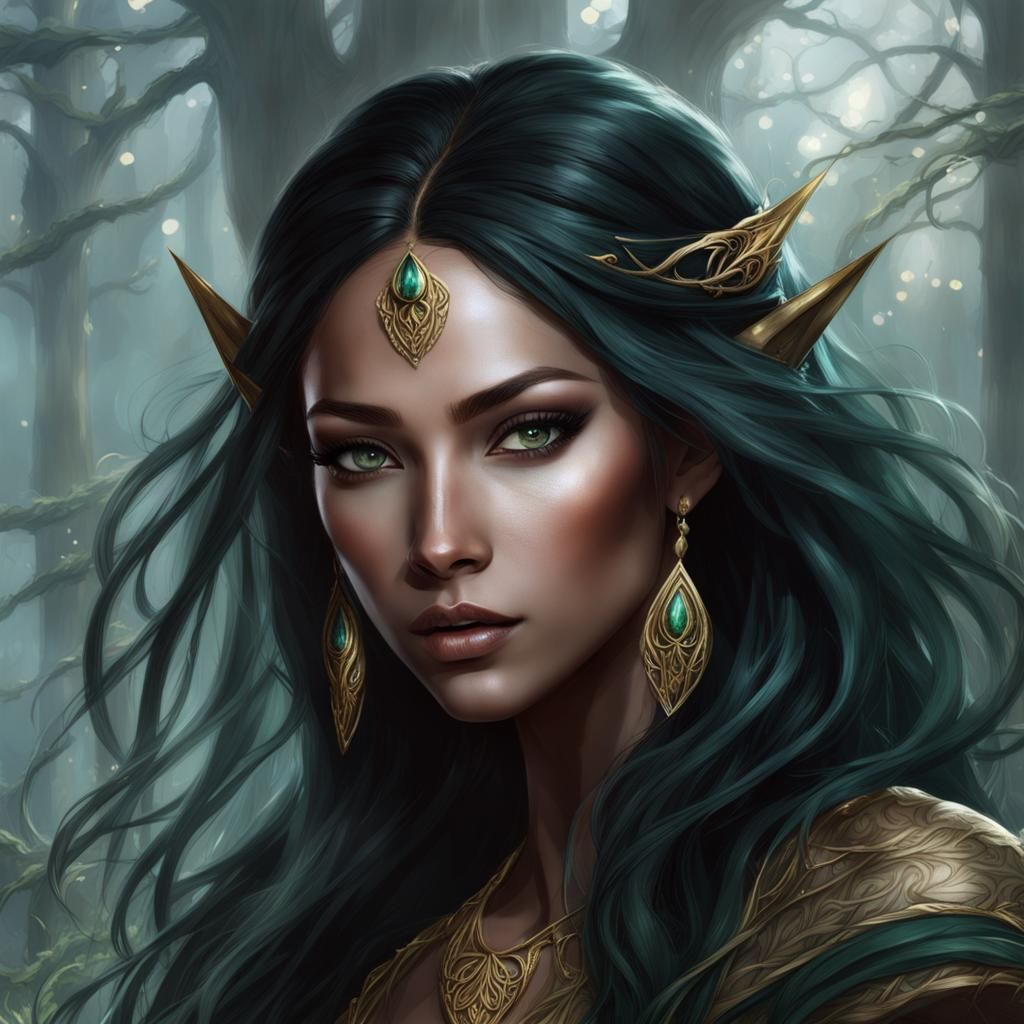 Dark Hair Elf - AI Generated Artwork - NightCafe Creator