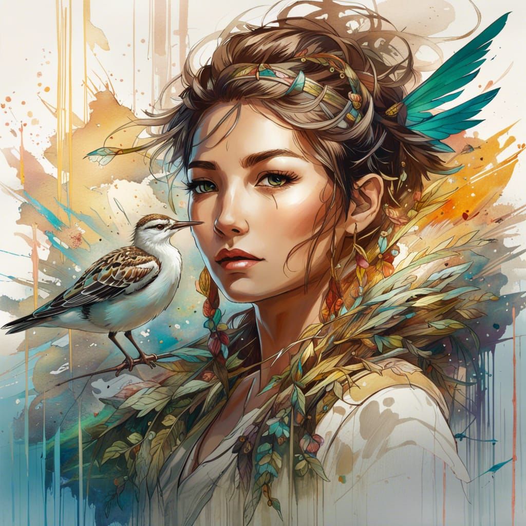 Sandpiper portrait - AI Generated Artwork - NightCafe Creator