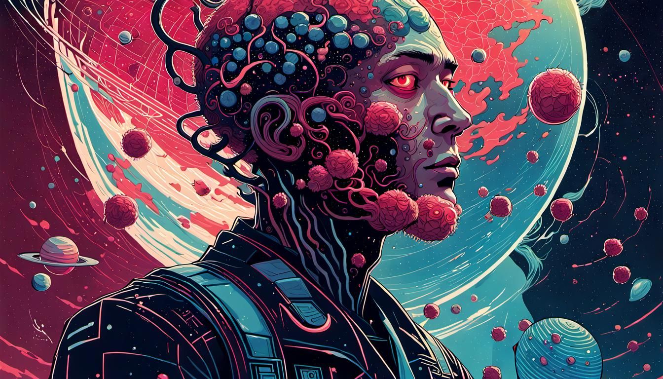 Bio punk planet raspberry nebula neonnephilims in space ...