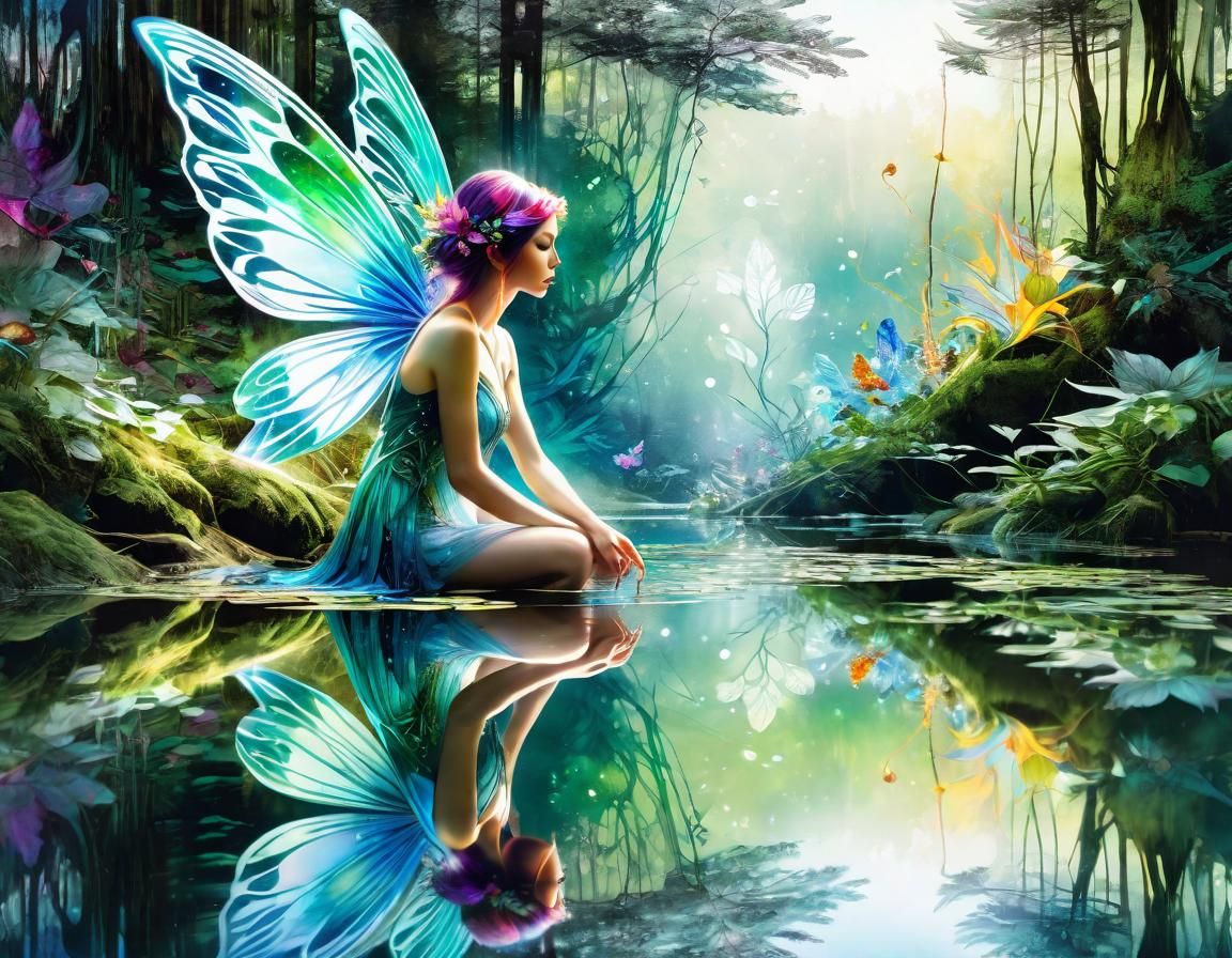 Fairy Reflection - AI Generated Artwork - NightCafe Creator