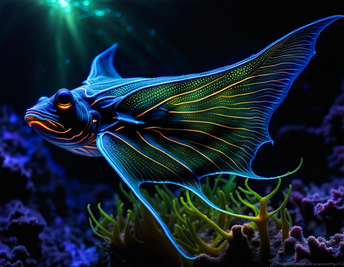 Bioluminescent Fish - AI Generated Artwork - NightCafe Creator