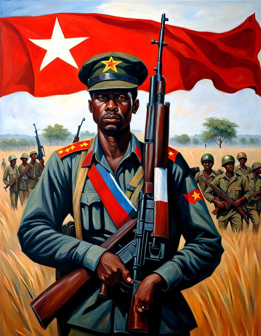 Oil painting portrait of communist rebel from Angola - AI Generated ...