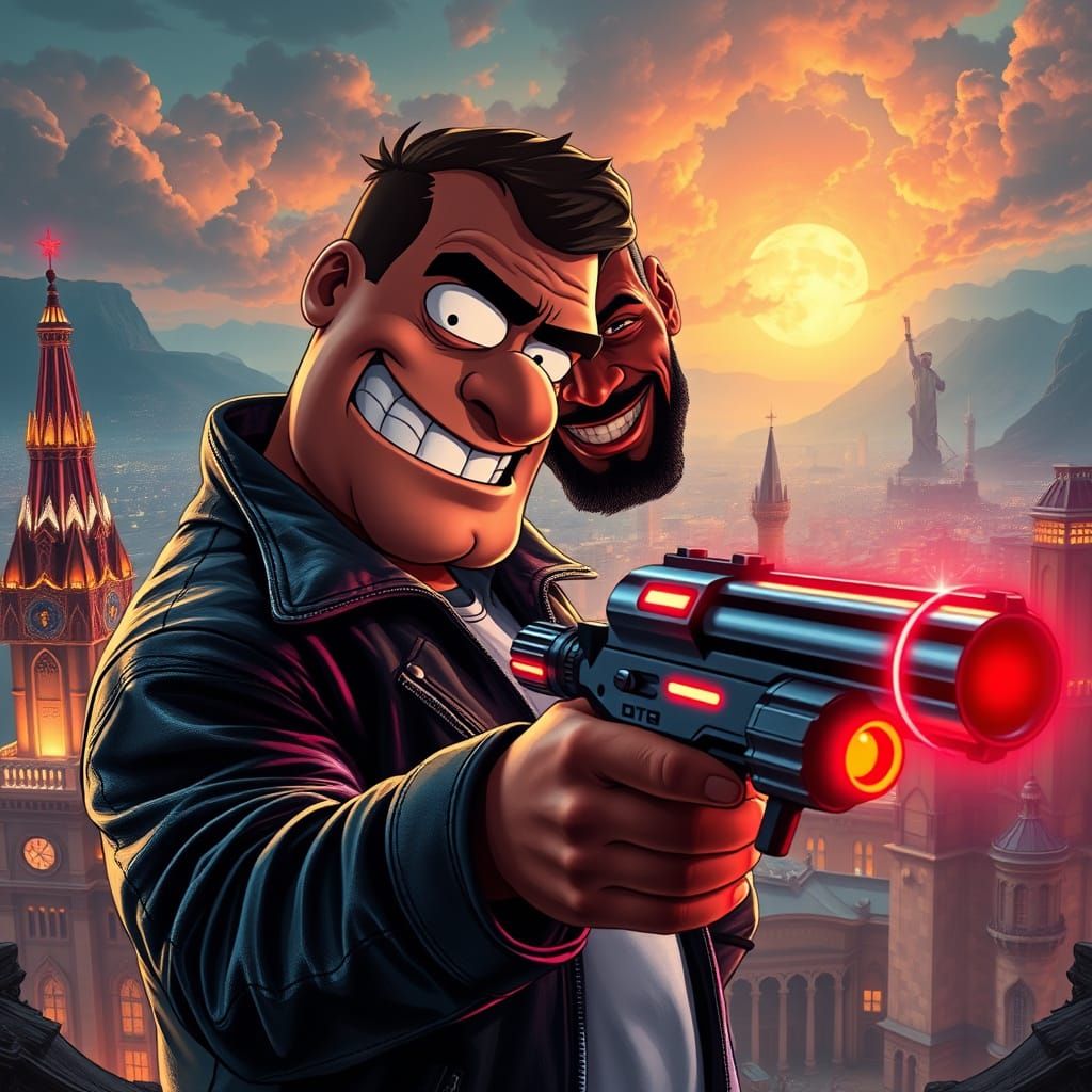 Dark Fantasy Concept Art of Peter Griffin Threaten... - AI Art