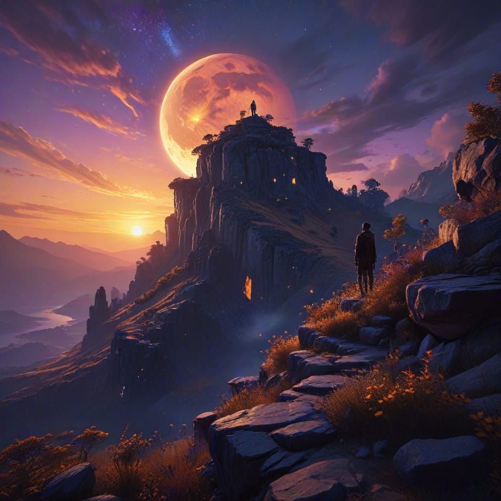 Lou Xaz-Inspired Summerscape Sunset Masterpiece - AI Art