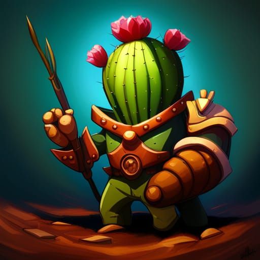 Cactus Knight - AI Generated Artwork - NightCafe Creator