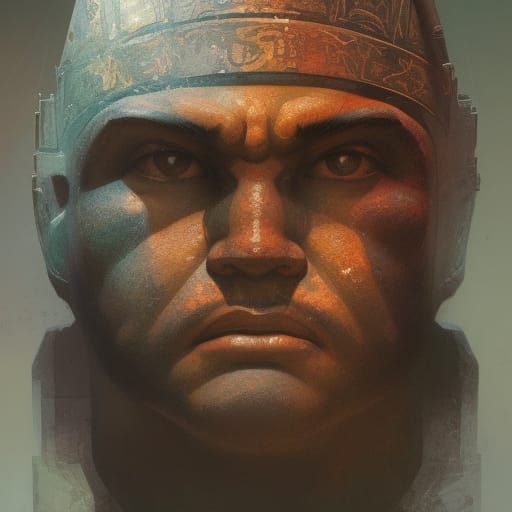 Olmec head sculptor of kings - AI Generated Artwork - NightCafe Creator