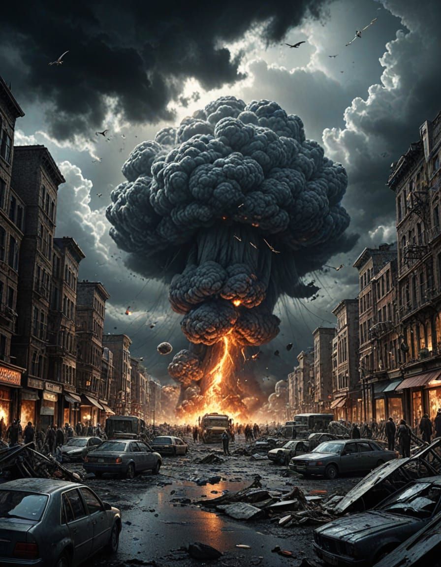 Surreal Apocalypse in Vibrant, Hyper-Realistic Det... - AI Art