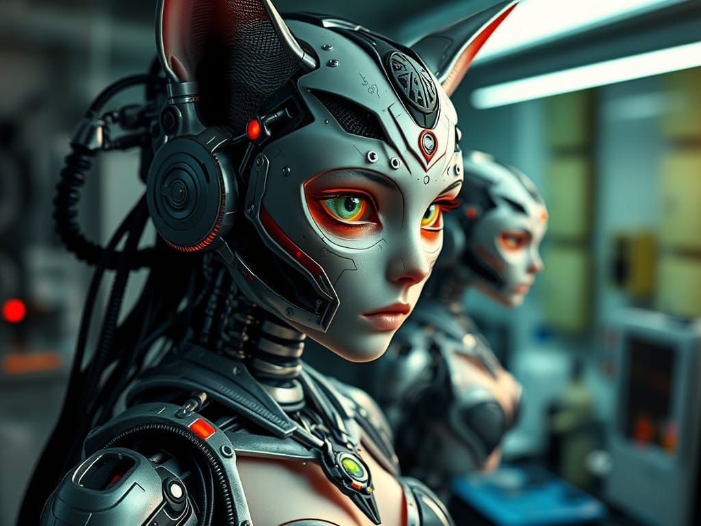 Biopunk Cyberpunk Cyborg Mermaids in Hyper-Realist... - AI Art