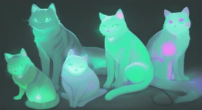 Bioluminescent cat - AI Generated Artwork - NightCafe Creator