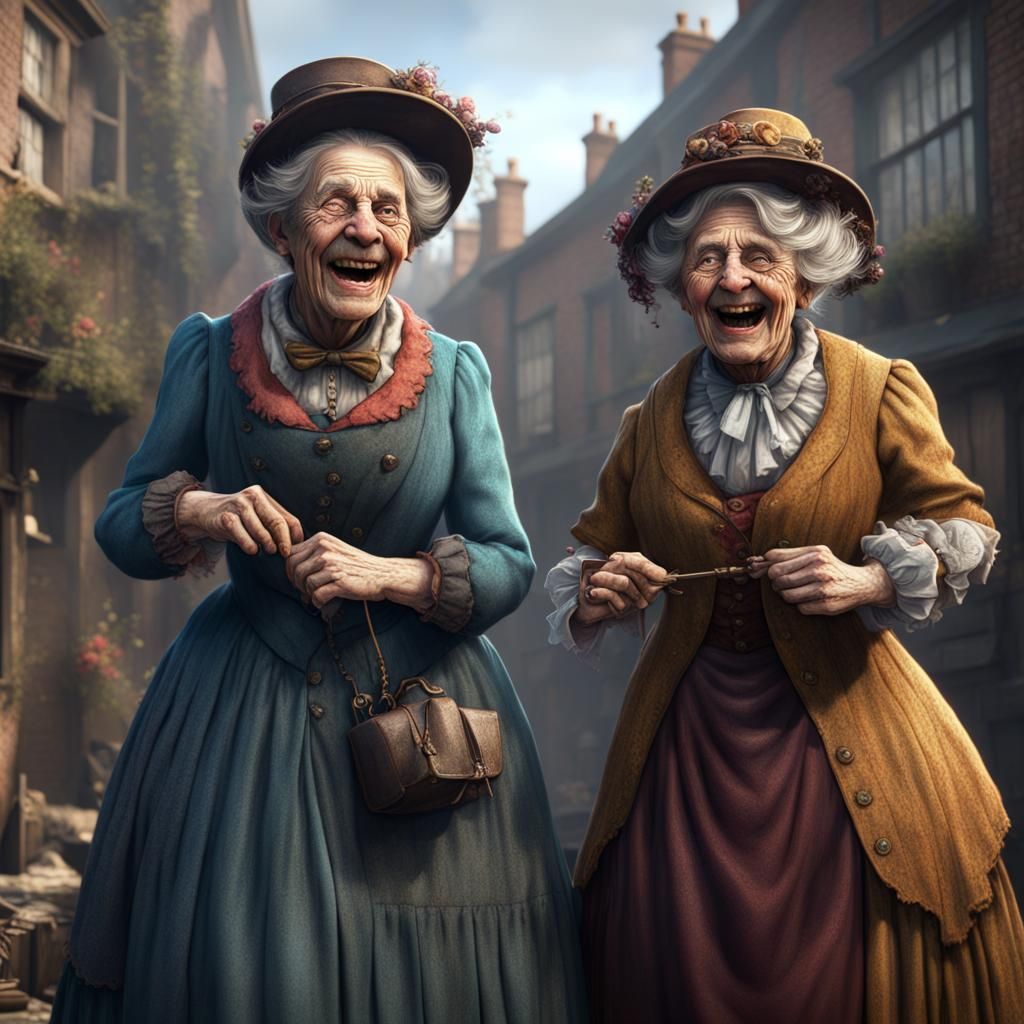 Happy Ladies In Dickensian London - AI Generated Artwork - NightCafe Creator