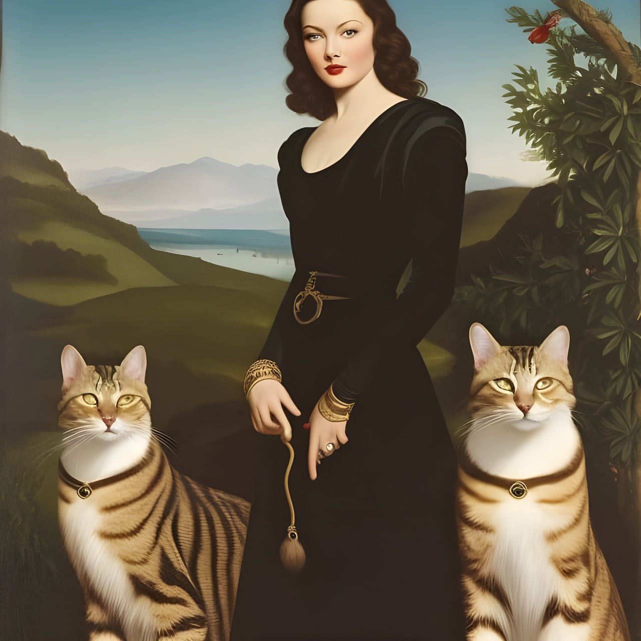 Freyja and Her Cats - AI Generated Artwork - NightCafe Creator