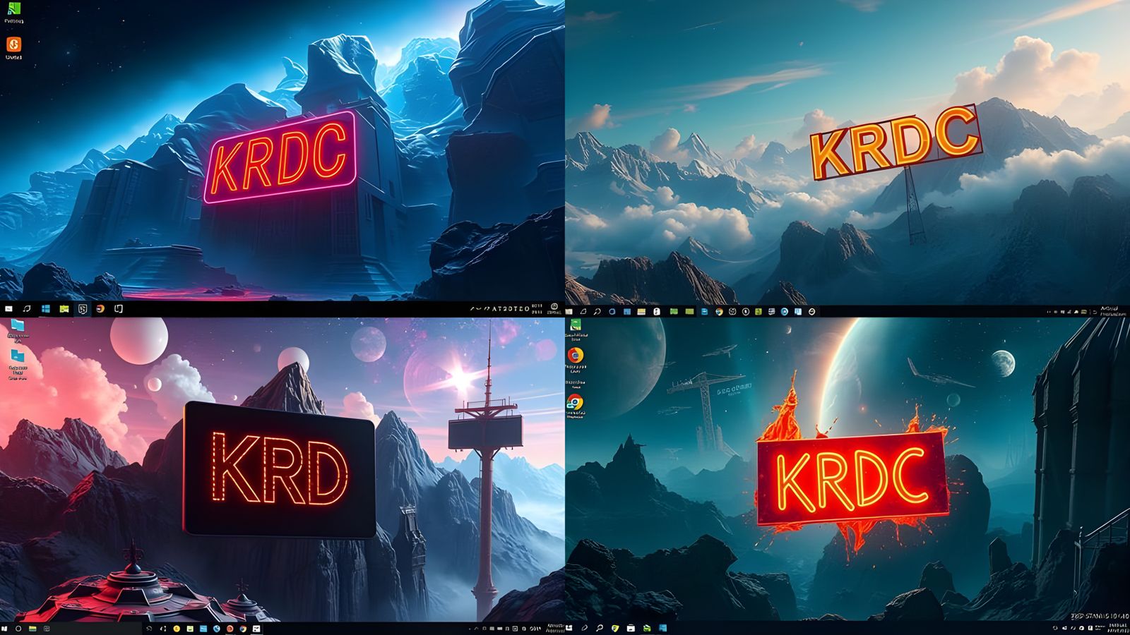 Virtual Windows Desktop in Futuristic Cyberspace - AI Art