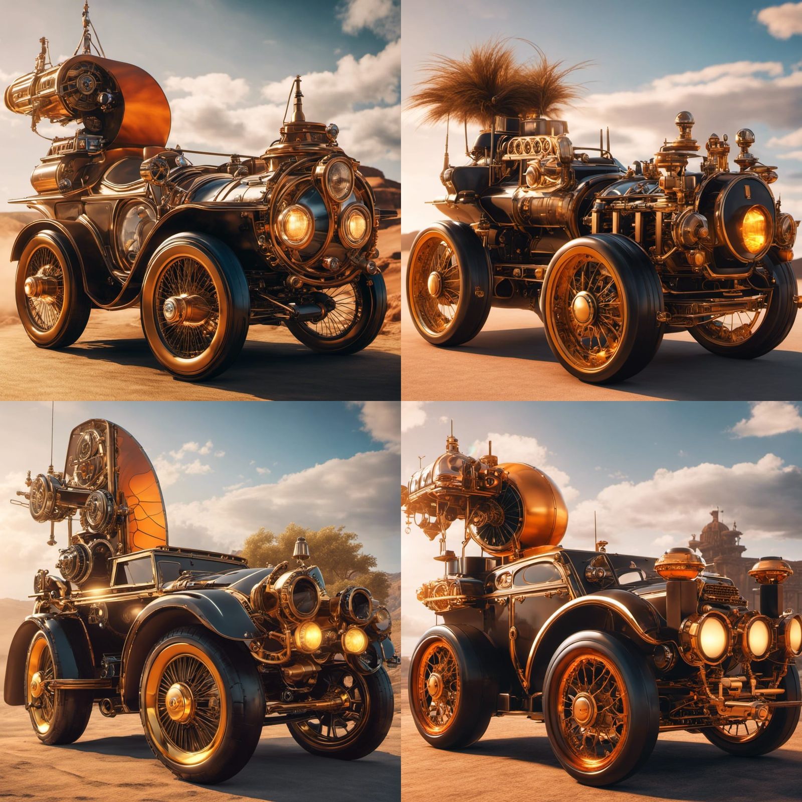 Futuristic Steam Punk Car - AI Generated Artwork - NightCafe Creator