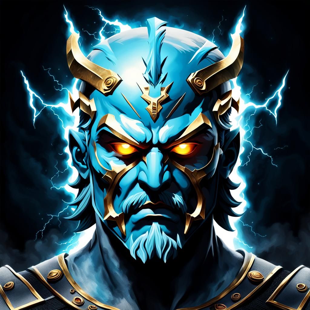 "Zeus' Thunderbolt Mask" - AI Generated Artwork - NightCafe Creator
