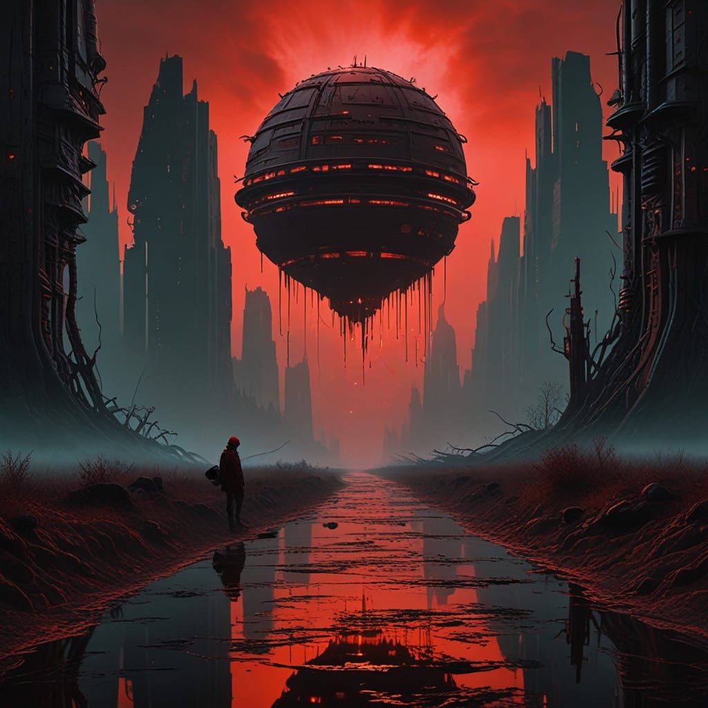 Biomechanical Alien Monstrosity, its twisted, nightmarish form ...