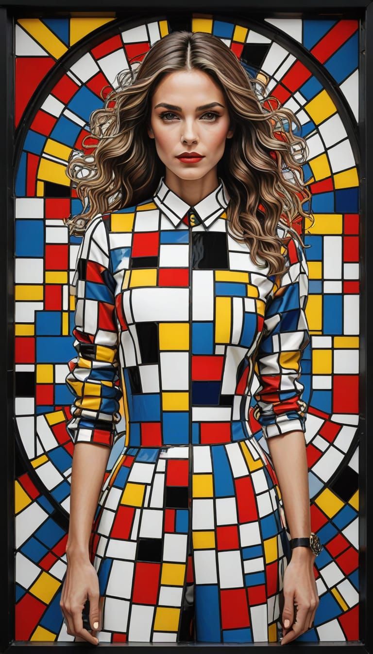 ooh, lady mondrian - Symmetrical Surrealist Portrait in the ...