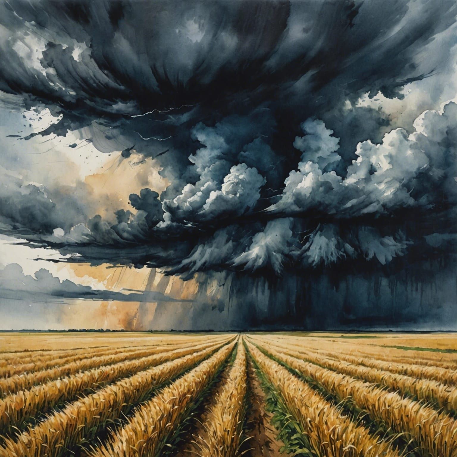 Looks like intense rain in the distance - AI Generated Artwork ...