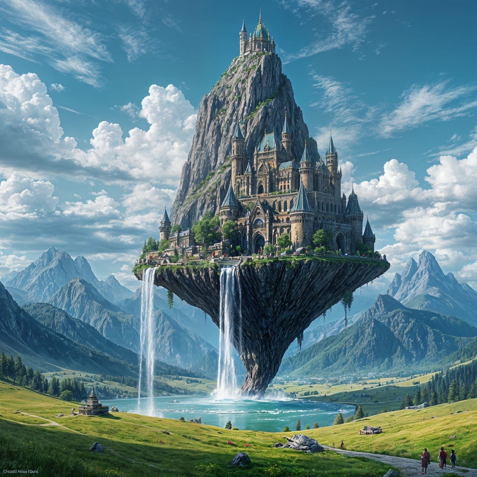 The Floating Cathedral - Ancient Dwarven Citadel Soars Above...