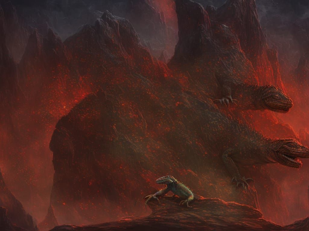 In The Depth of Lizard Hell - AI Generated Artwork - NightCafe Creator