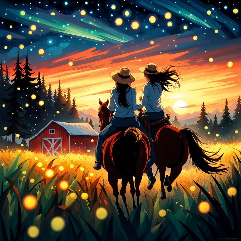 An Evening Ride on the Farm - AI Generated Artwork - NightCafe Creator