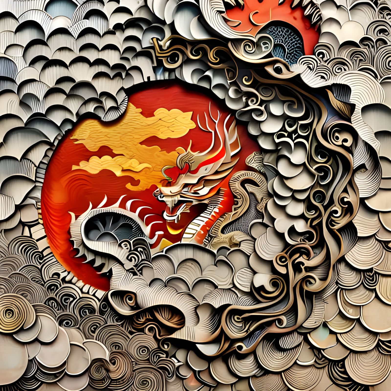 Dragon Collages v4 - AI Generated Artwork - NightCafe Creator