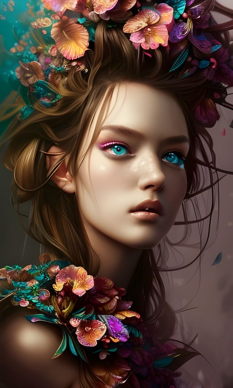Flower Nymph ... - AI Generated Artwork - NightCafe Creator