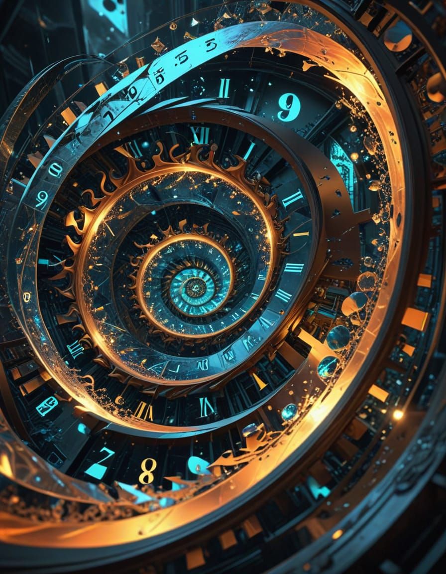 Twisted Chaotic Clock - Surreal Dreamscapes in Swirling Vort...