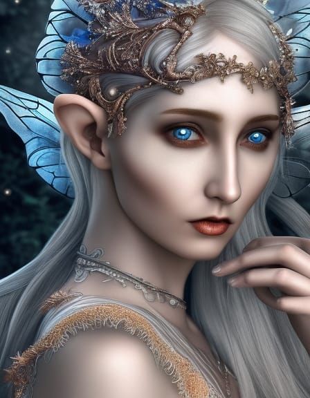 fantasy fae fairy faery elven ethereal woman hyper detailed intricately ...