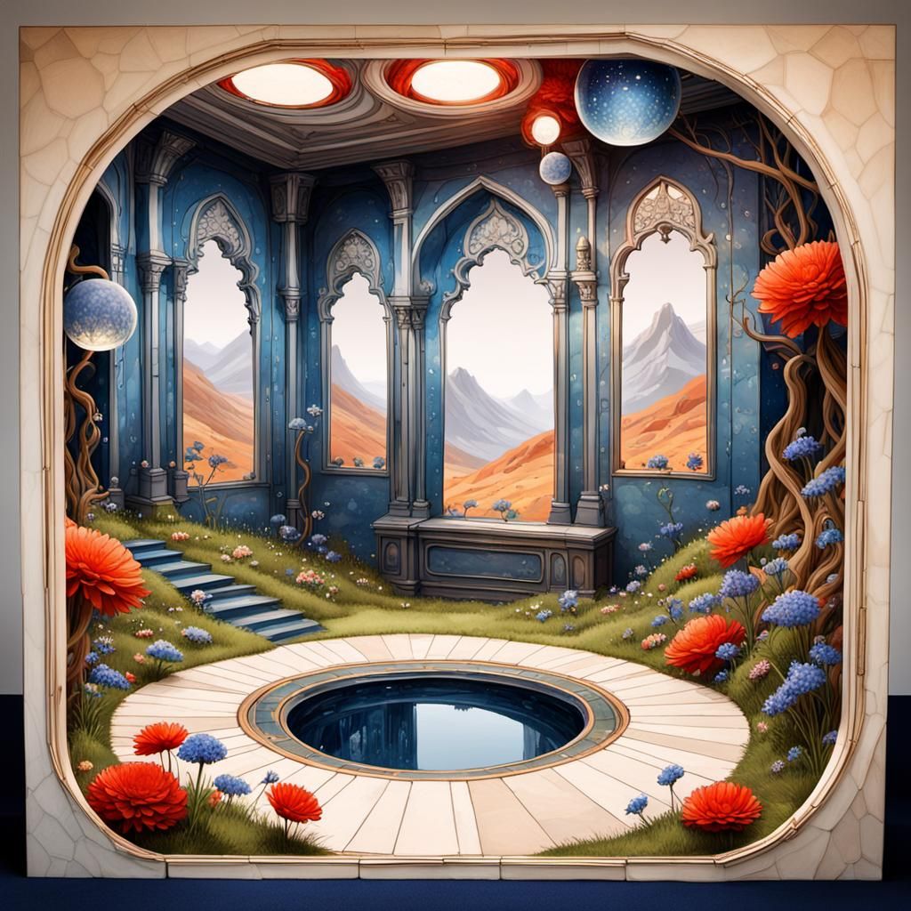 The mirror portals paneling the walls...