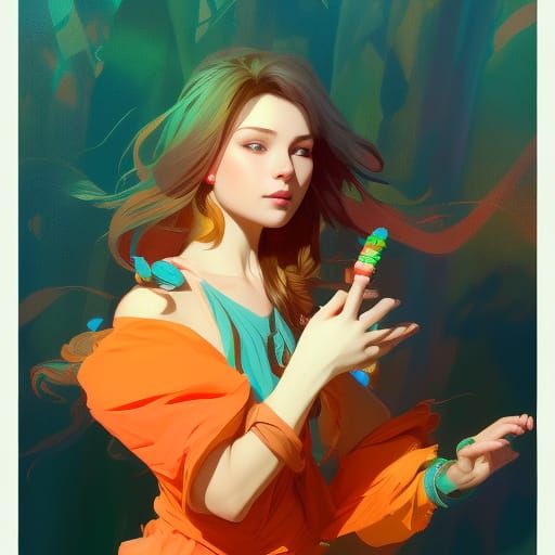 girl with candy - AI Generated Artwork - NightCafe Creator