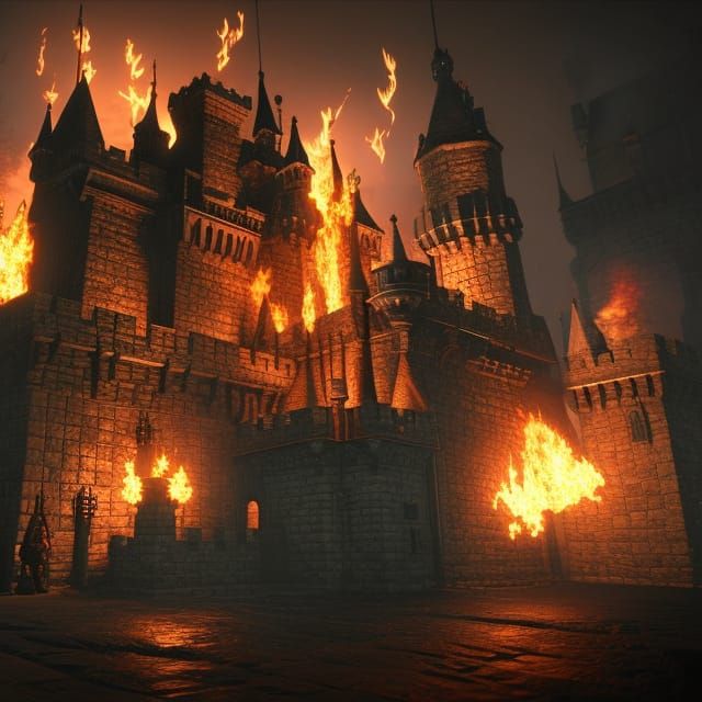 Expansive extremely detailed midevil times castle. Hyper detailed 8k ...